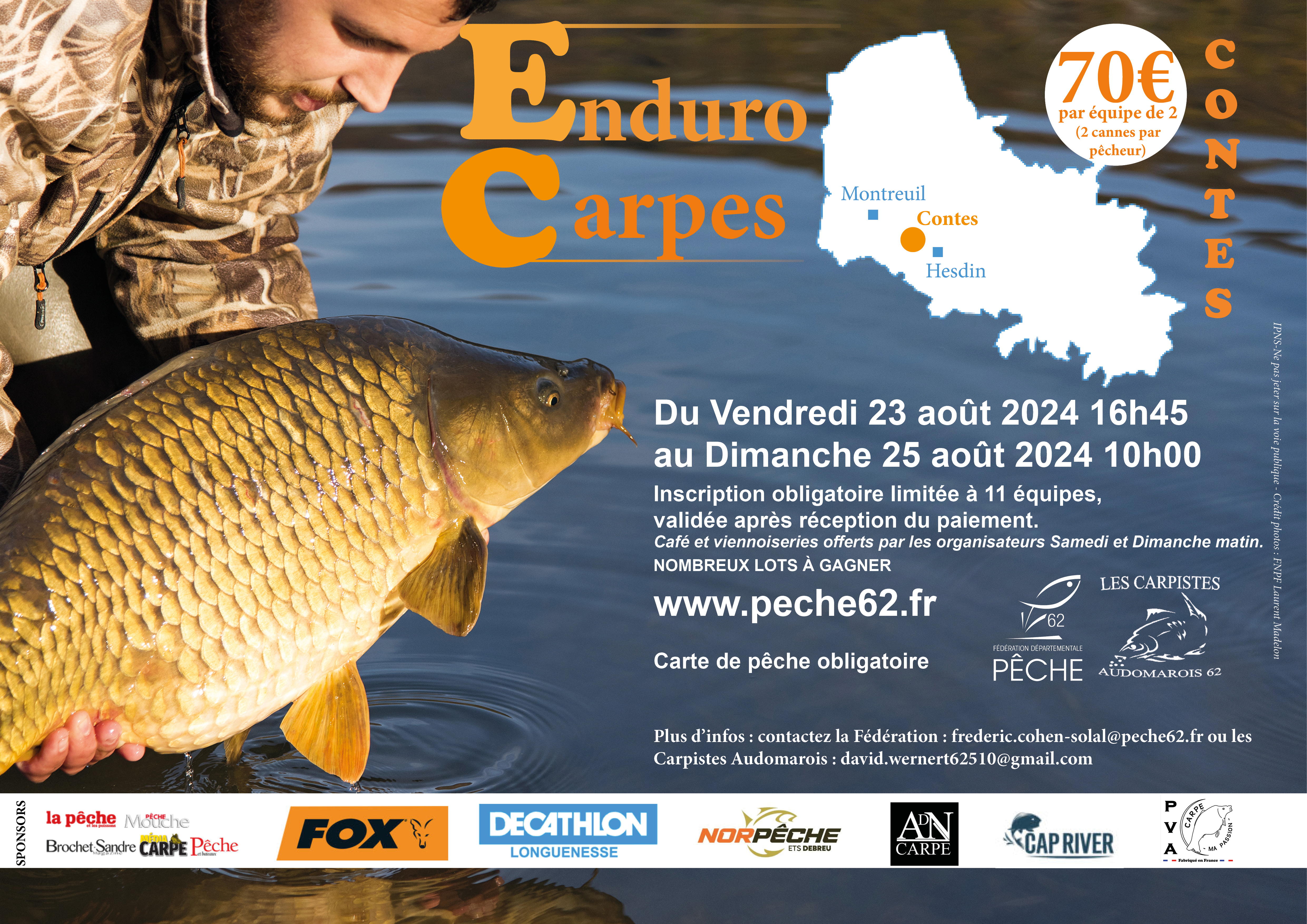 Enduro Carpes Contes 2024 - Fédération de pêche du Pas-de-Calais ...
